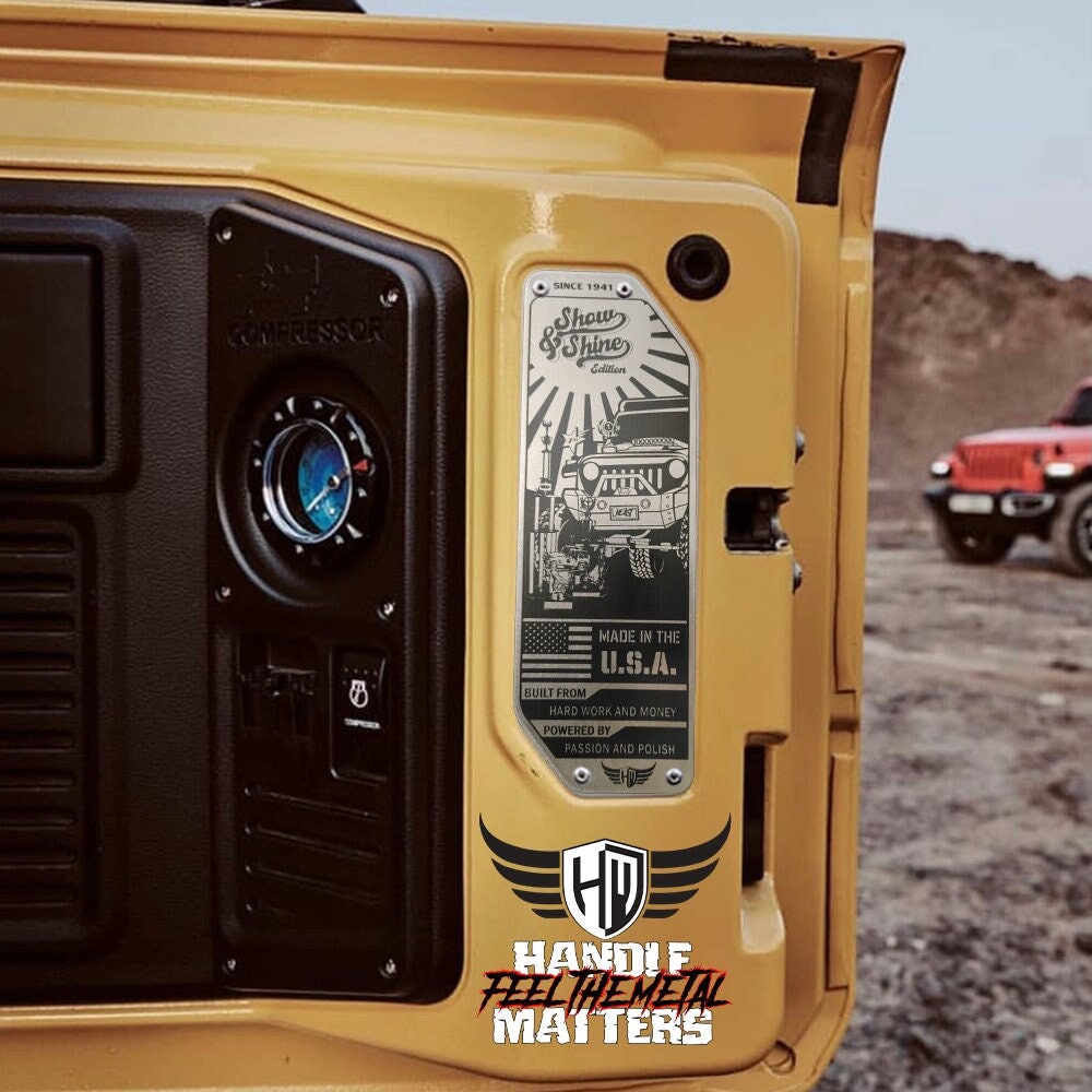 Show and Shine Jeep Wrangler JL/JLU Data Plate Replacement for Custom ...