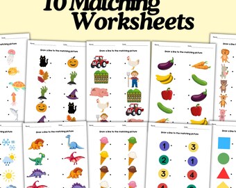 Printable Matching Worksheets , Match the Picture, Kindergarten ...