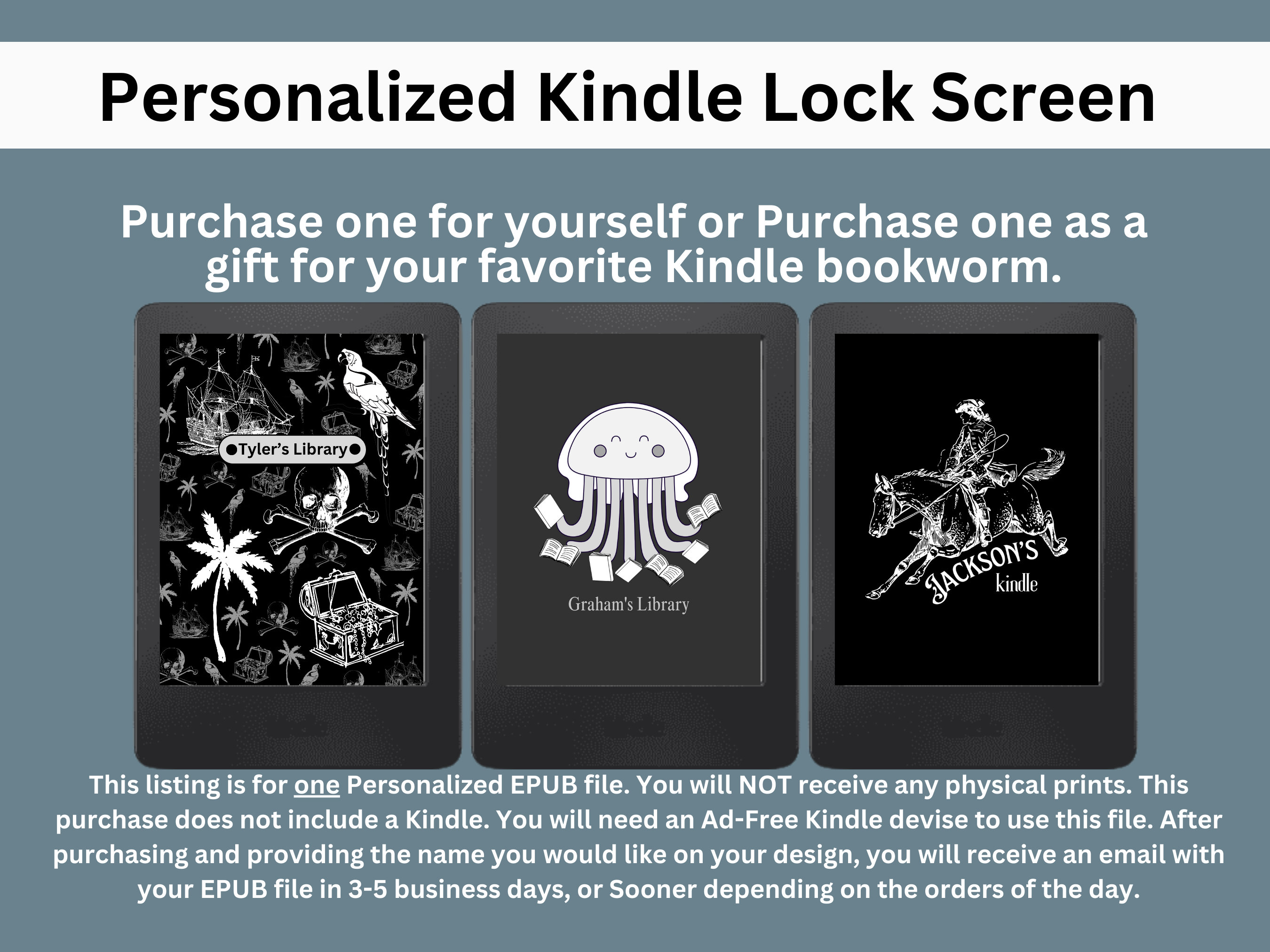 Personalized Kindle Lock Screen Design 1 Custom Design - Etsy