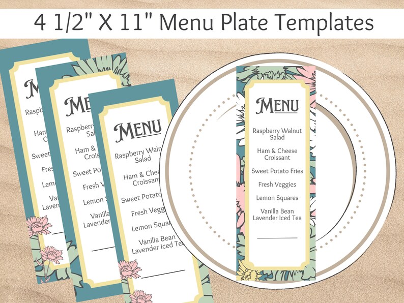 Digital Menu Template, Buffet Menu, Buffet Menu Cards, Place Setting ...