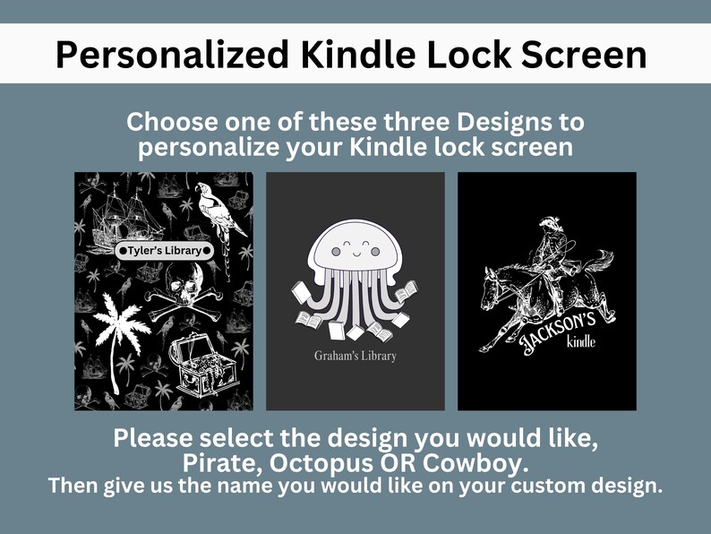 Personalized Kindle Lock Screen Design 1 Custom Design - Etsy