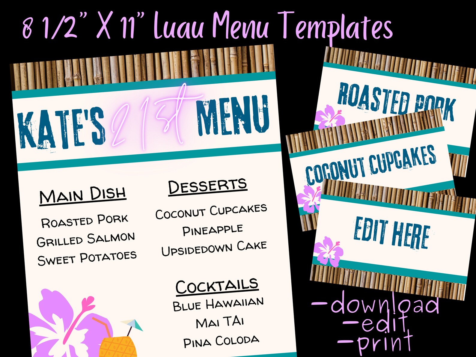 luau-party-menu-cards-design-template-canva-design-template-etsy