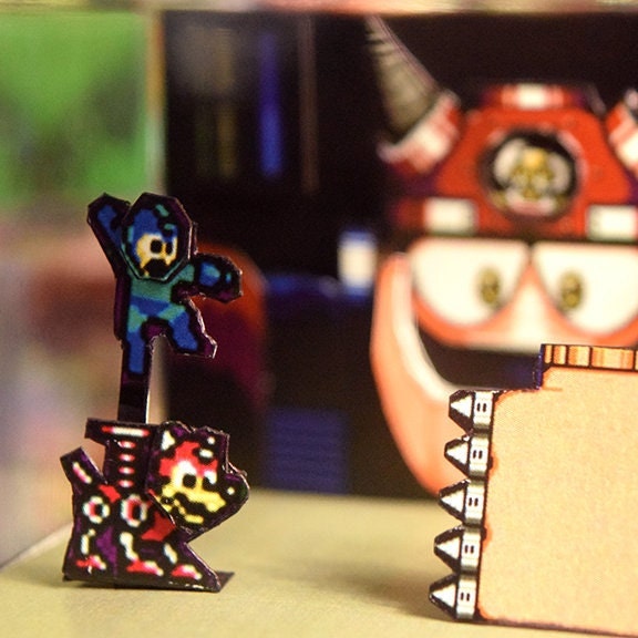 SCENTED! Mega Man 3 - 3D Papercraft Diorama | FREE SHIPPING! - Etsy