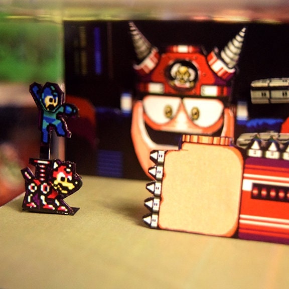 SCENTED! Mega Man 3 - 3D Papercraft Diorama | FREE SHIPPING! - Etsy