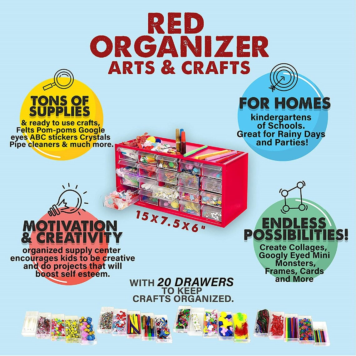 Arts & Crafts Supplies Center for Kids Craft Supplies Kit | Etsy