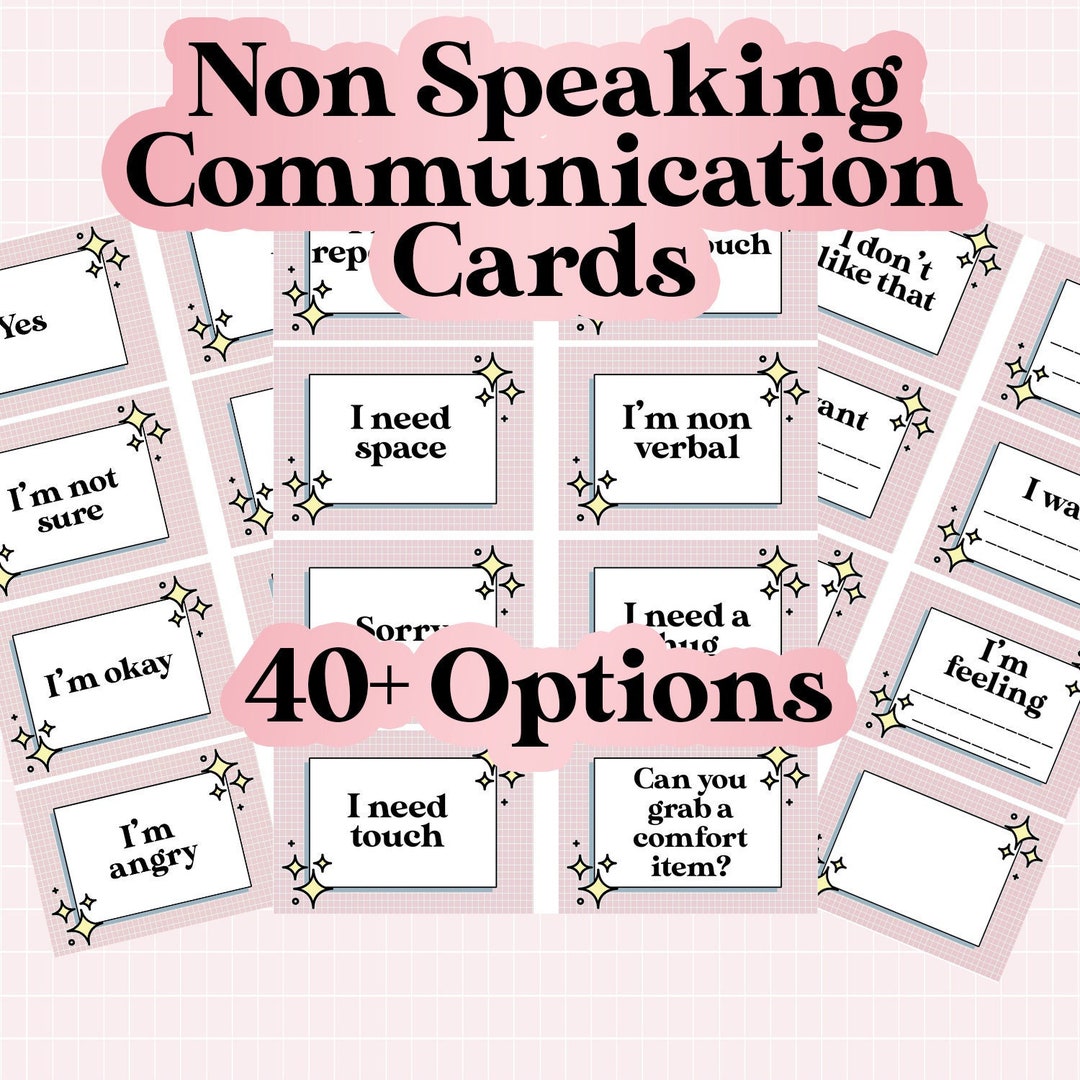Non Speaking Communication Cards for Autistic and Neurodiverse People ...