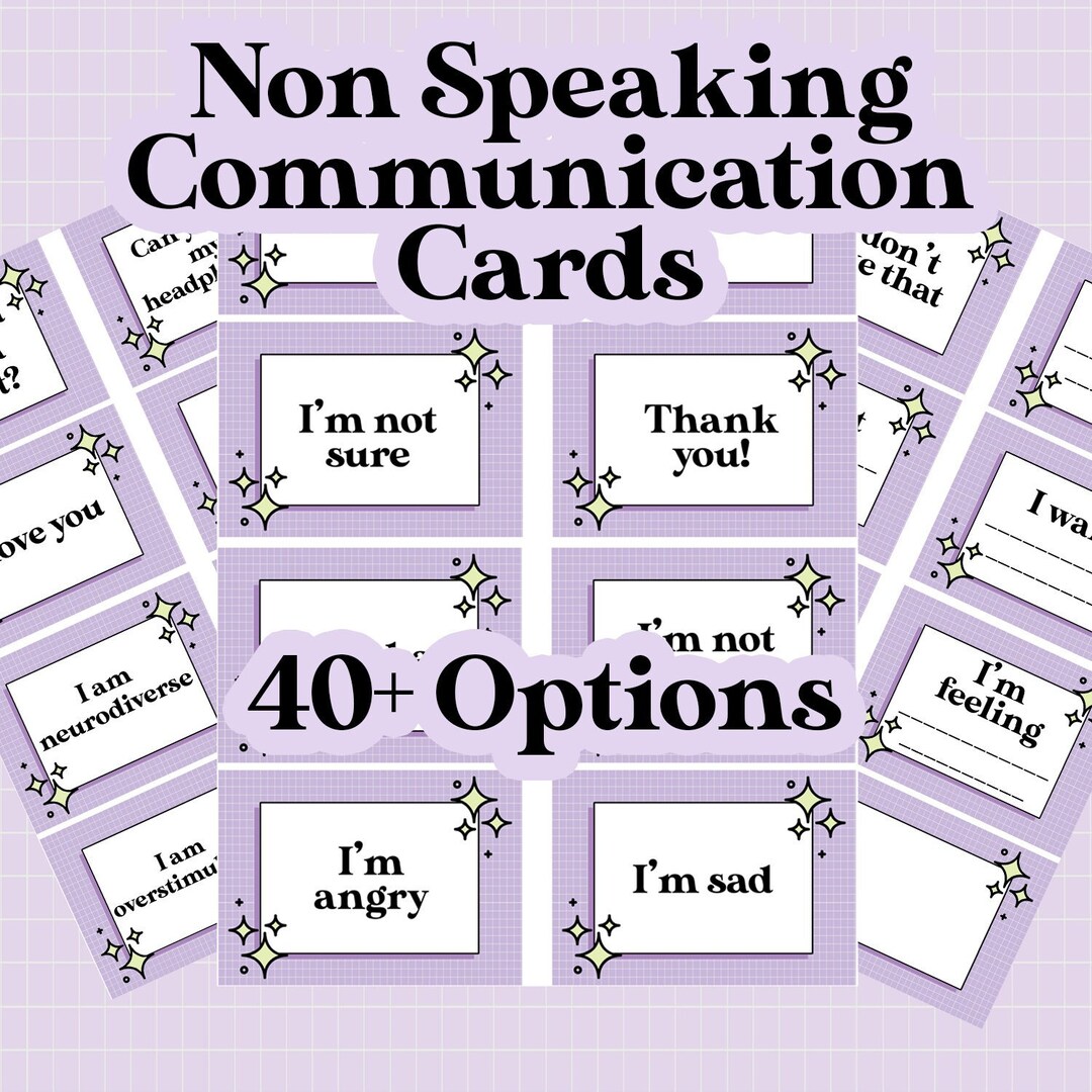 Non Speaking Communication Cards for Autistic and Neurodiverse People ...