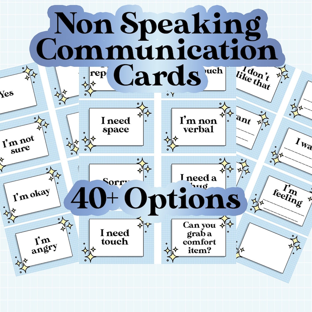 Non Speaking Communication Cards for Autistic and Neurodiverse People ...