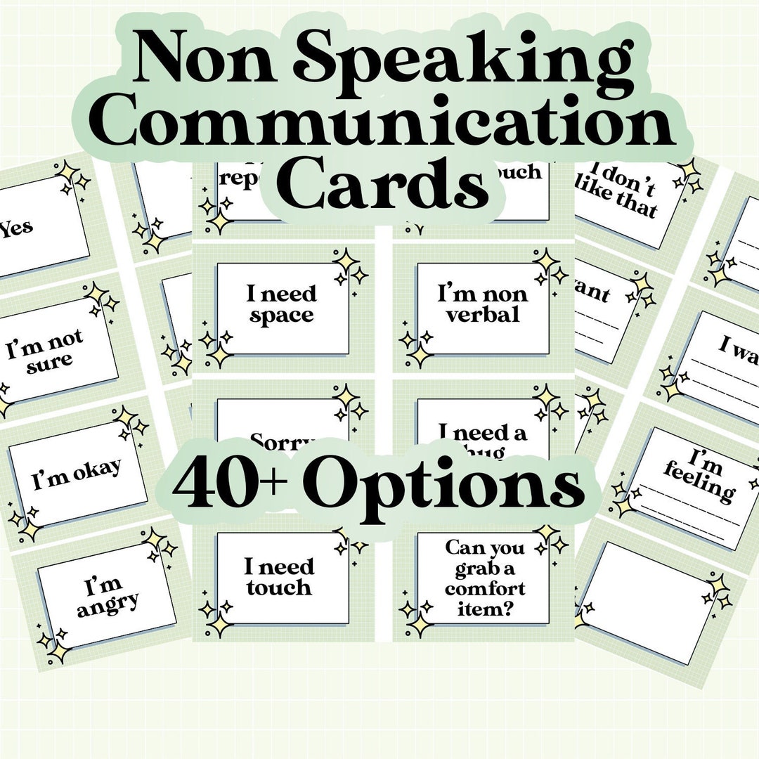 Non Speaking Communication Cards for Autistic and Neurodiverse People ...