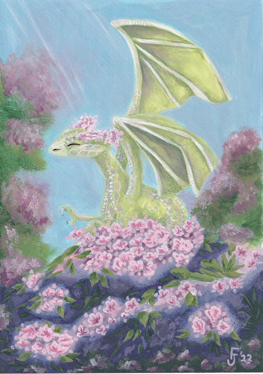 Spring Dragon / Original Painting / One of a Kind - Etsy