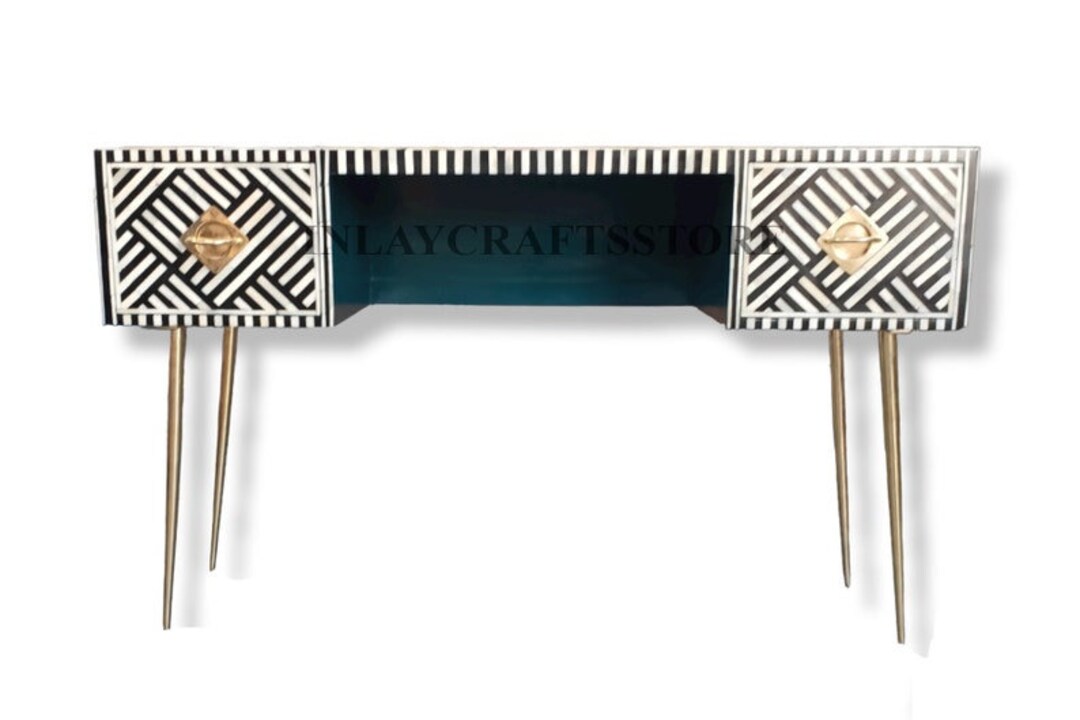 Bone Inlay Optical Desk Black - Etsy