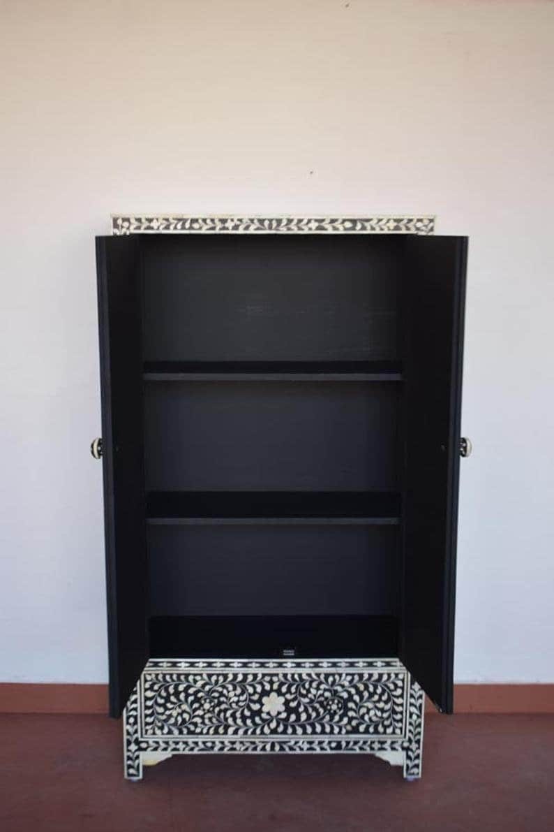Bone Inlay Armoire Cupboard 2 Door 1 Drawer Bottom - Etsy UK