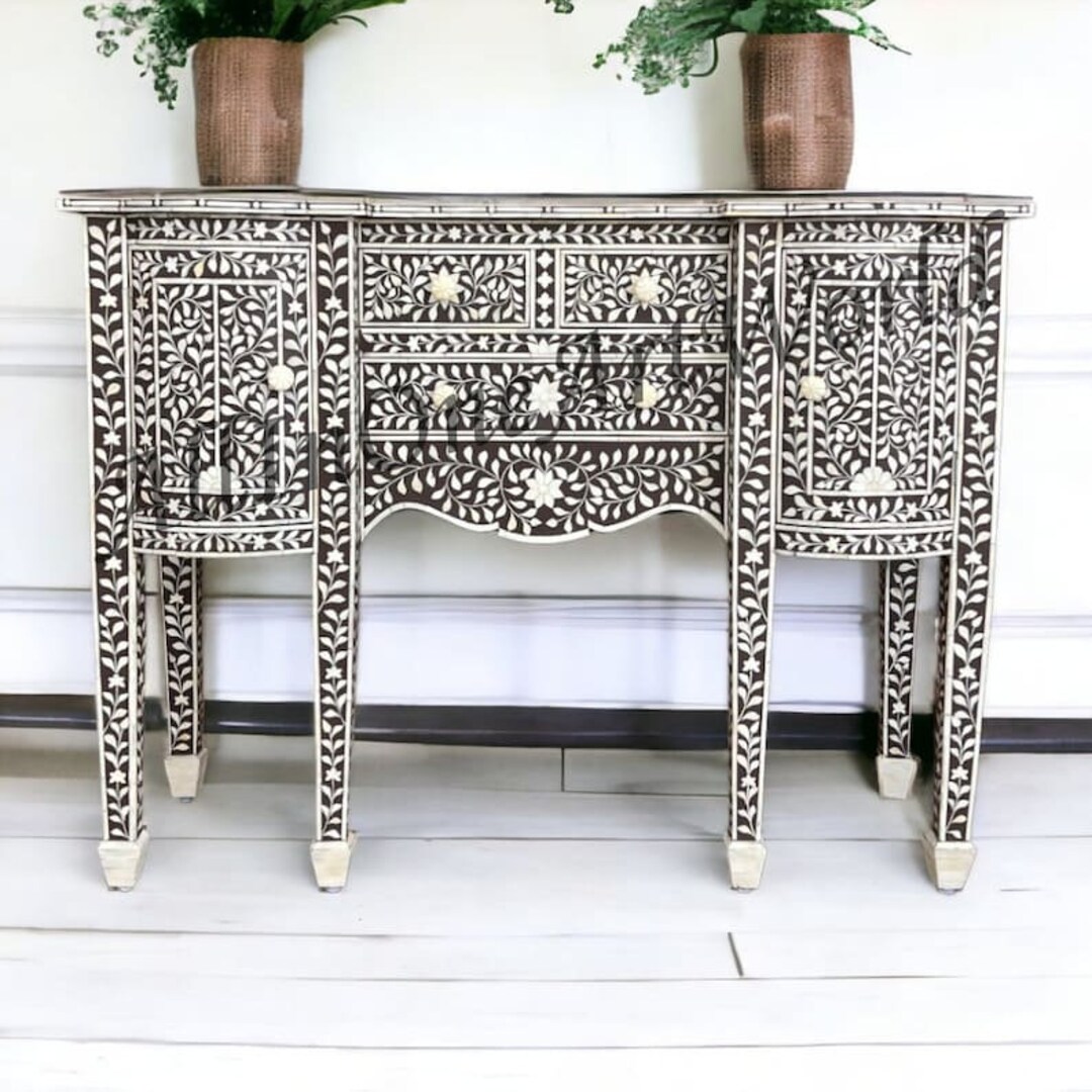 Victorian Bone Inlay Buffet Brown - Etsy