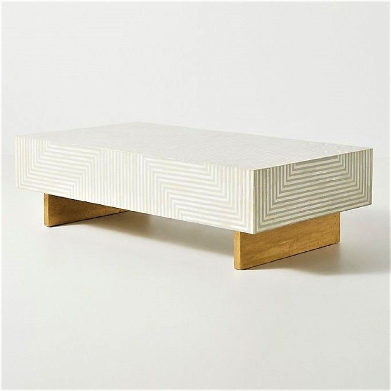 Bone Inlay Stripe Coffee Table/ End Table / Center Table / - Etsy