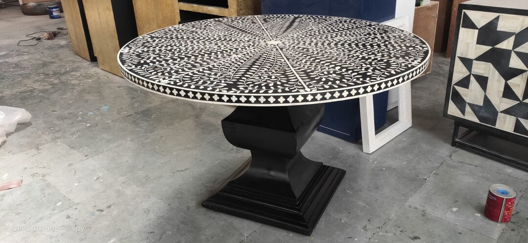 Bone Inlay Floral Big Dining Table Handmade Inlay Furniture - Etsy