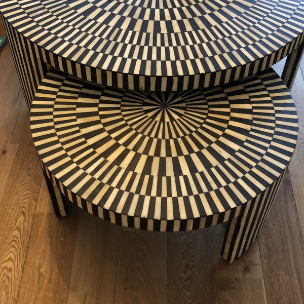 Bone Inlay Nesting Coffee Table - Etsy