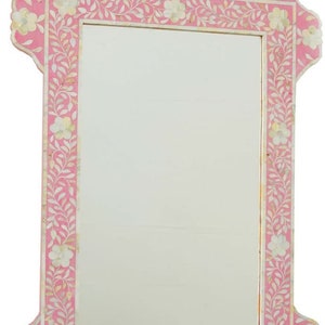 Mother of Pearl Inlay Scalloped Mirror Pink - Etsy