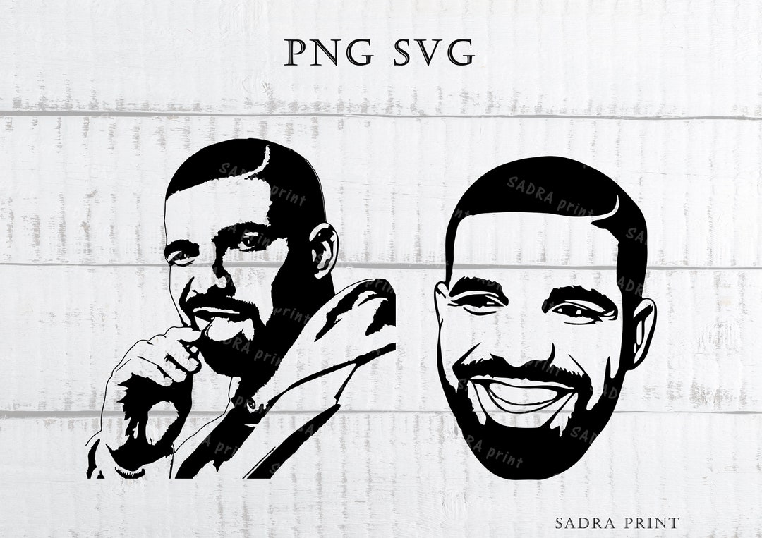 2 Different Files in SVG PNG JPG Files Drake Silhouette Wall Art Print ...