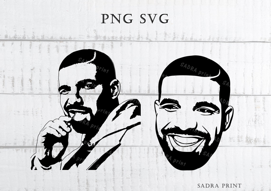 2 Different Files in SVG PNG JPG Files Drake Silhouette Wall Art Print ...
