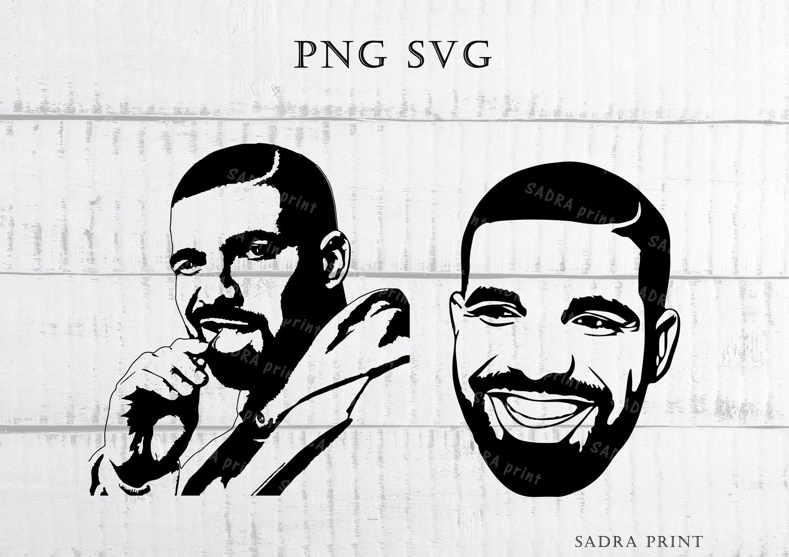 2 Different Files in SVG PNG JPG Files Drake Silhouette Wall Art Print ...