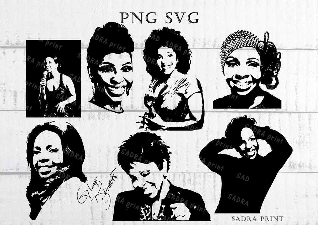 Gladys Knight SVG Silhouette | Empress of Soul Motown R&B Diva Vector ...