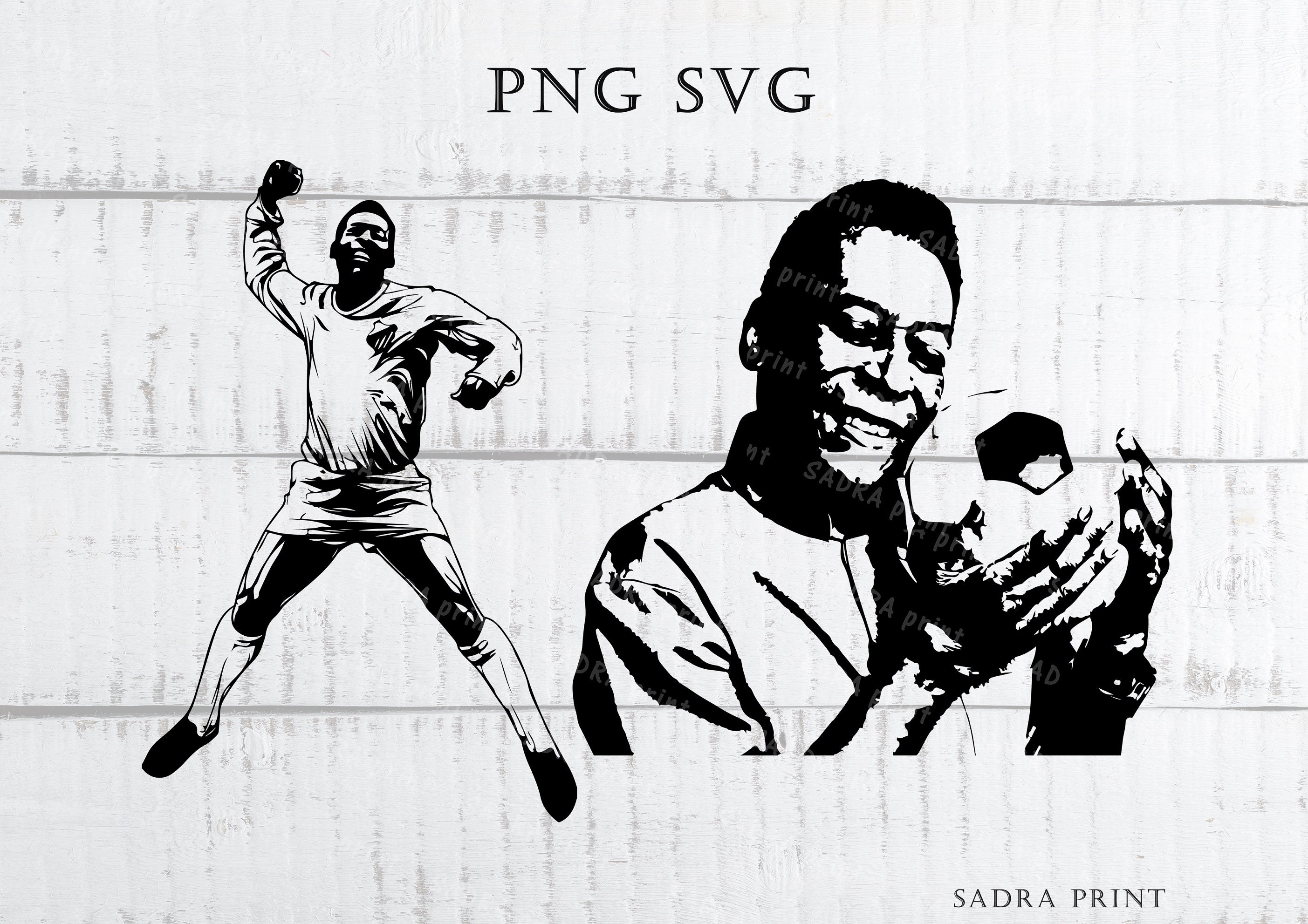 Pele Silhouette Wall Art Print, Football Legend (digital Files) - Etsy