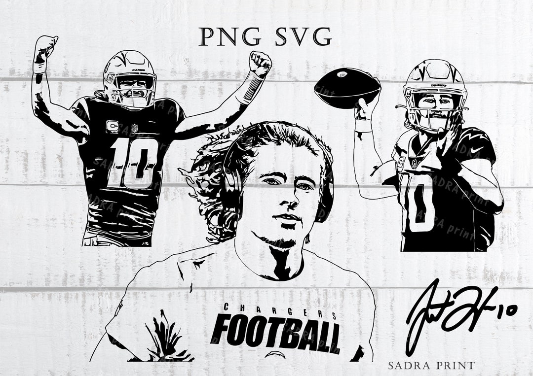 Justin Herbert Wall Art, Chargers Football Print (digital Files) - Etsy
