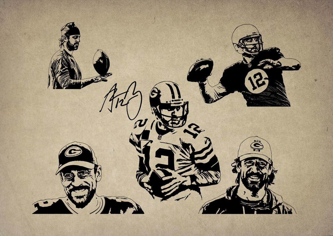 Aaron Rodgers Wall Art Print, American Football Gift (SVG, PNG, JPG) - Etsy