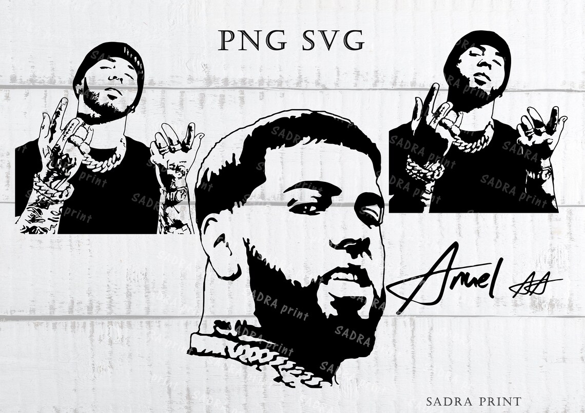 4 Different Files in SVG PNG JPG Files Anuel Aa Silhouette | Etsy