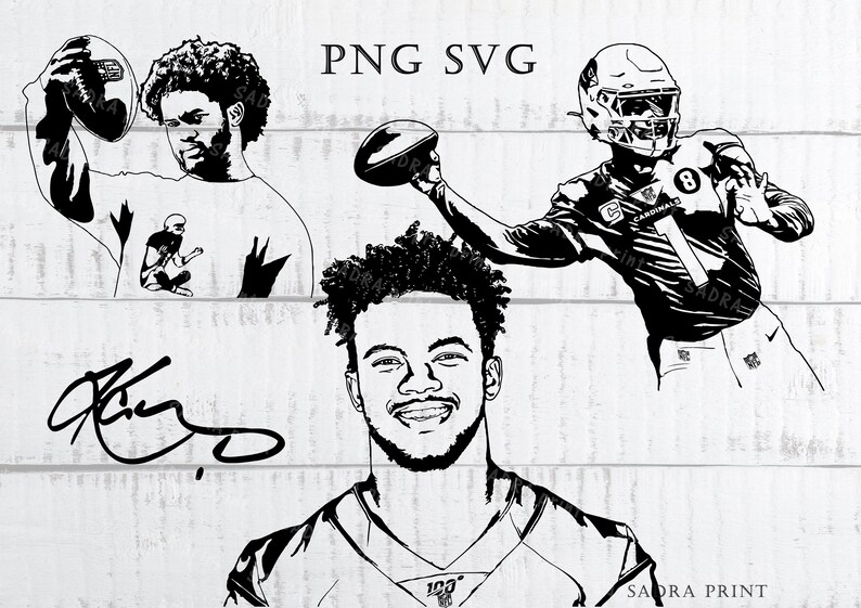 4 Different Files in SVG PNG JPG Files Kyler Murray Wall Art - Etsy
