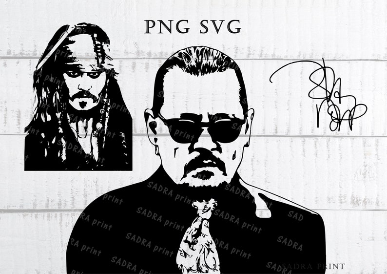 3 Different Files in SVG PNG JPG Files Johnny Depp Silhouette - Etsy