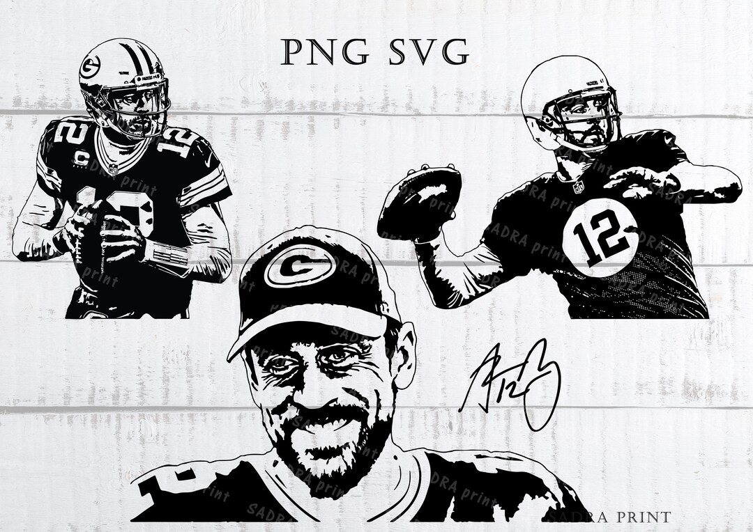4 Different Files in SVG PNG JPG Files Aaron Rodgers Wall Art Print ...