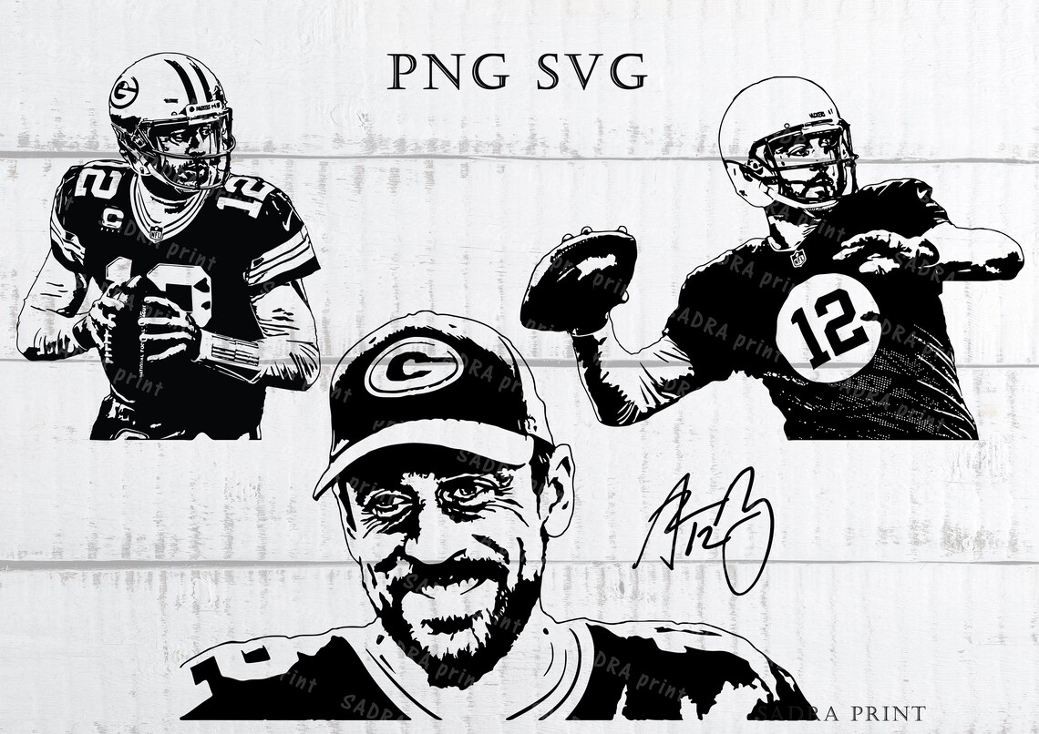 4 Different Files in SVG PNG JPG Files Aaron Rodgers Wall Art Print ...