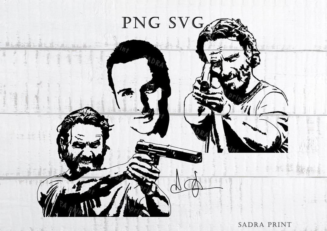 Andrew Lincoln Rick Grimes SVG Silhouette | the Walking Dead TWD ...