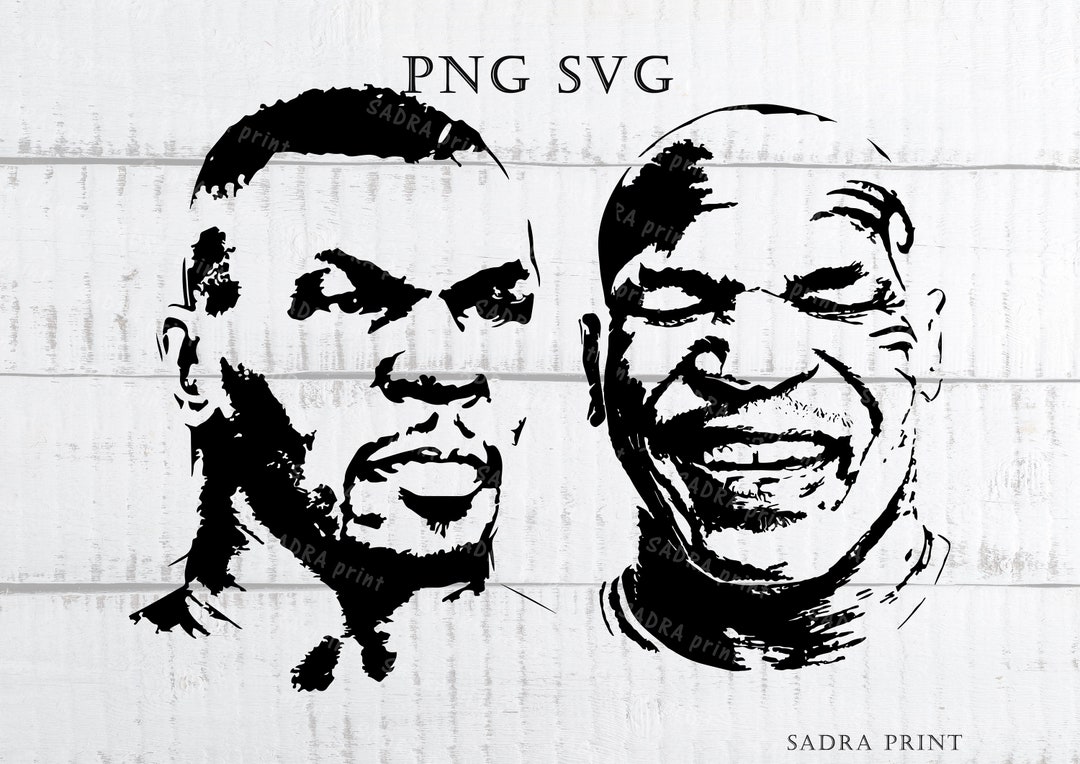 3 Different Files in SVG PNG JPG Files Mike Tyson Silhouette Wall Art ...