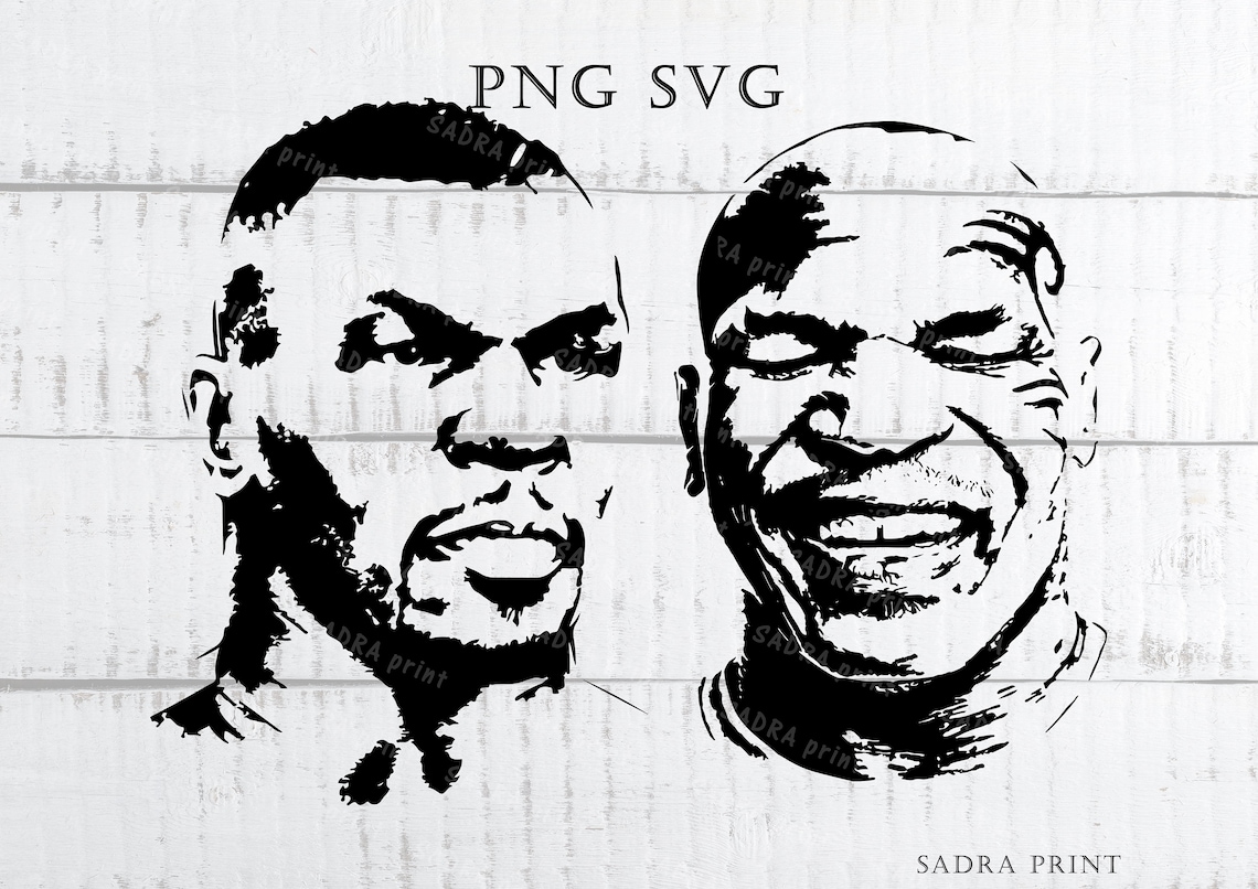 3 Different Files in SVG PNG JPG Files Mike Tyson Silhouette Wall Art ...