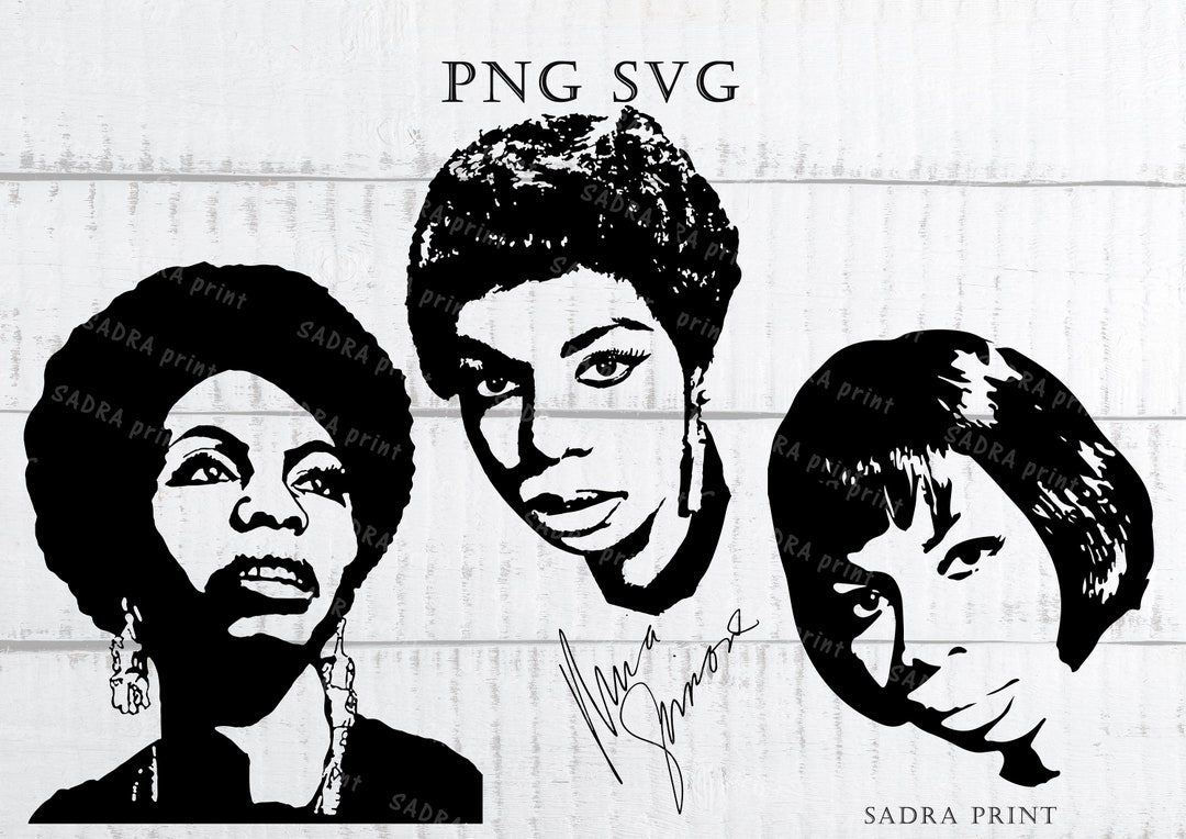 4 Different Files in SVG PNG JPG Files Nina Simone Silhouette Wall Art ...