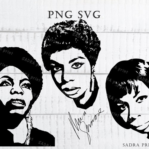 4 Different Files in SVG PNG JPG Files Nina Simone Silhouette - Etsy