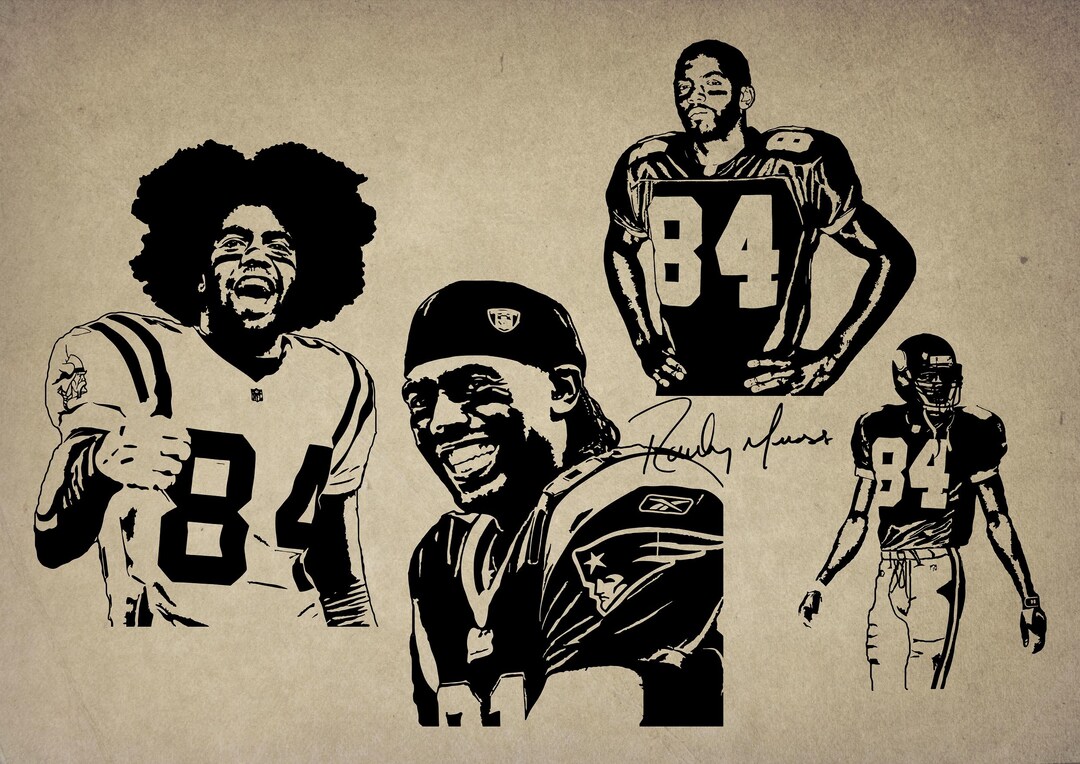 5 Digital SVG PNG JPG Randy Moss , Silhouette, Vector, Clipart, Instant ...