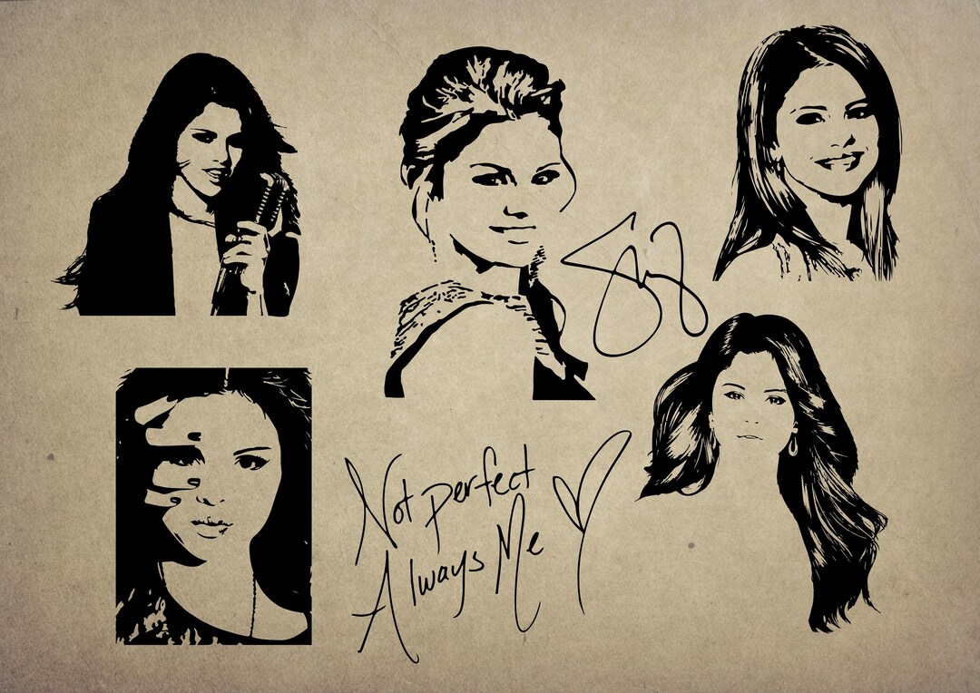 Selena Gomez Silhouette Vector Clipart, Music Decor (digital Download ...