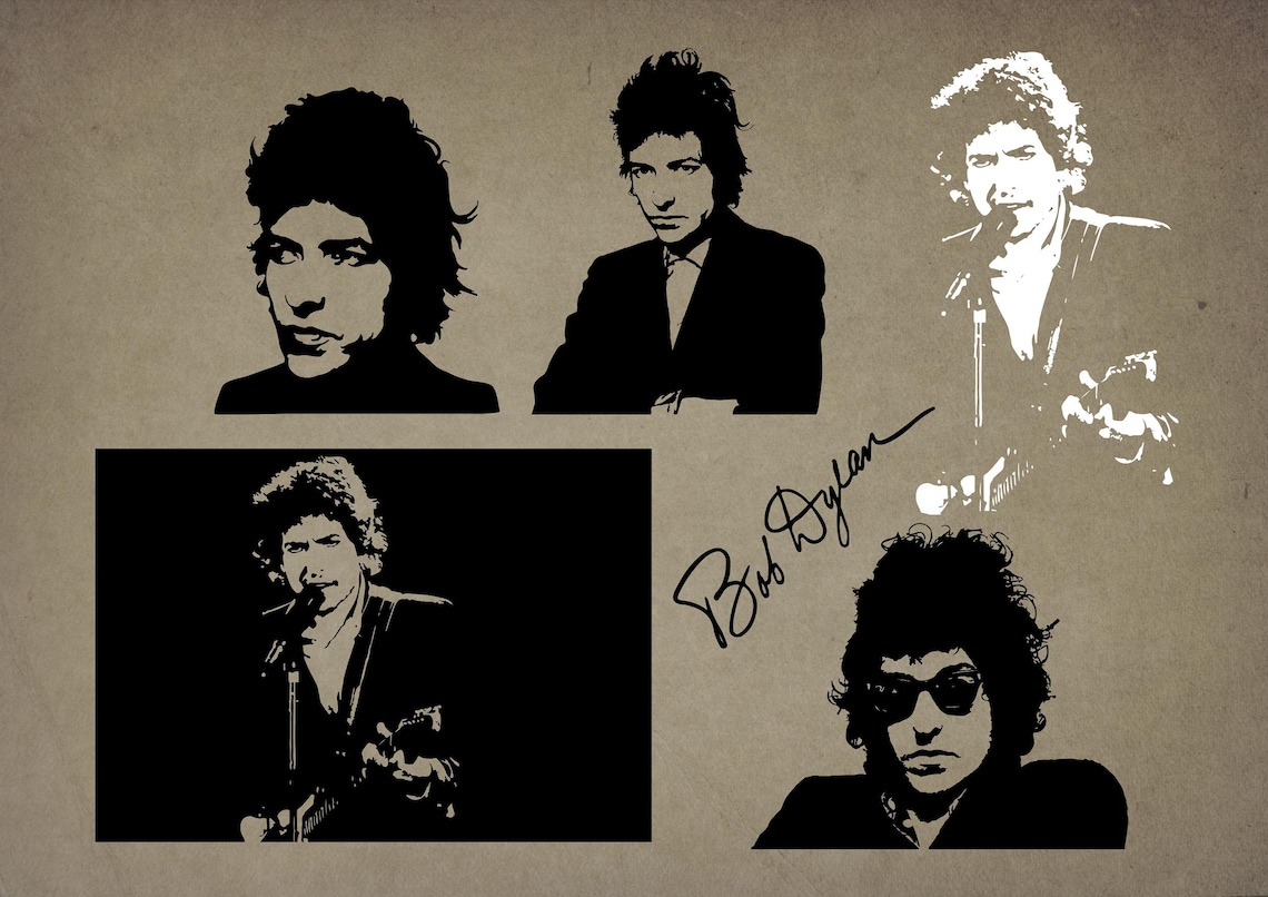 Bob Dylan Silhouette SVG | Folk Icon Vector Clipart (digital Download ...