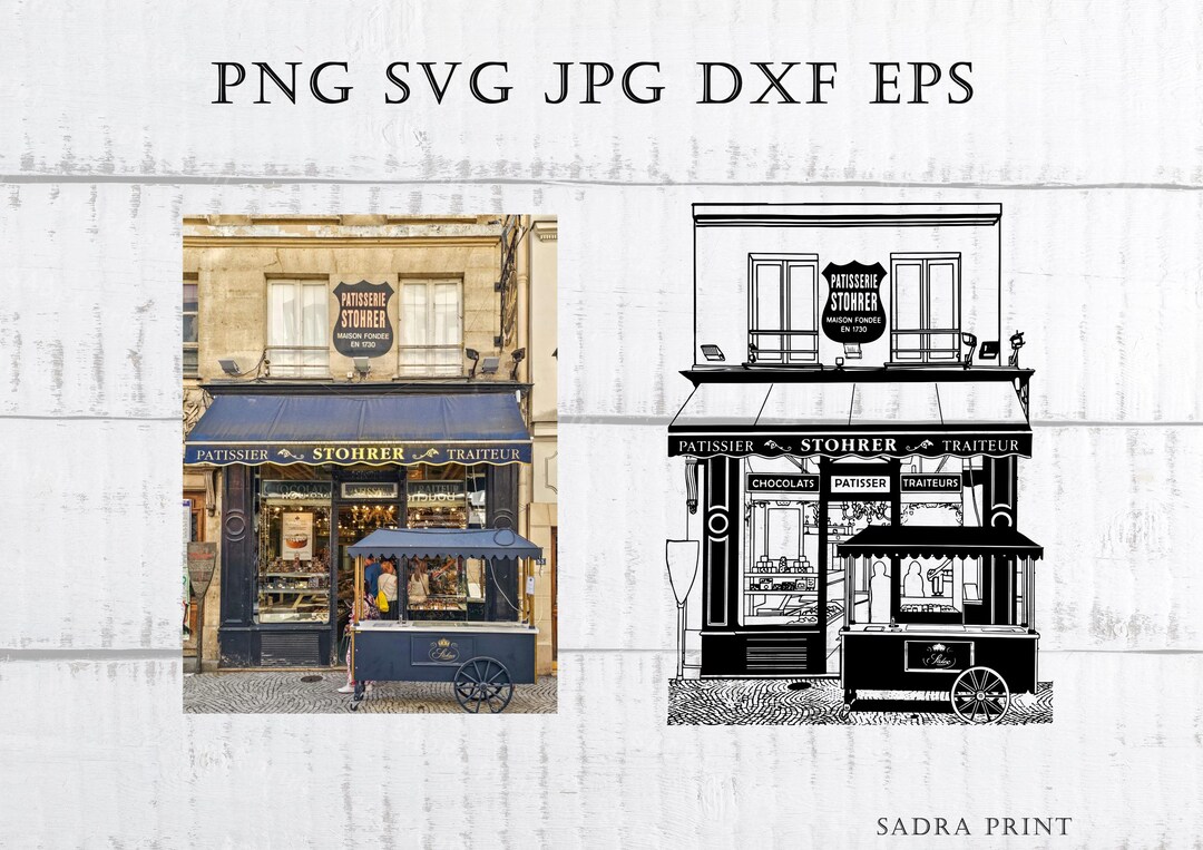 Bakery Storefront SVG Bundle – Architectural Sketch Png Jpg SVG DXF Eps ...