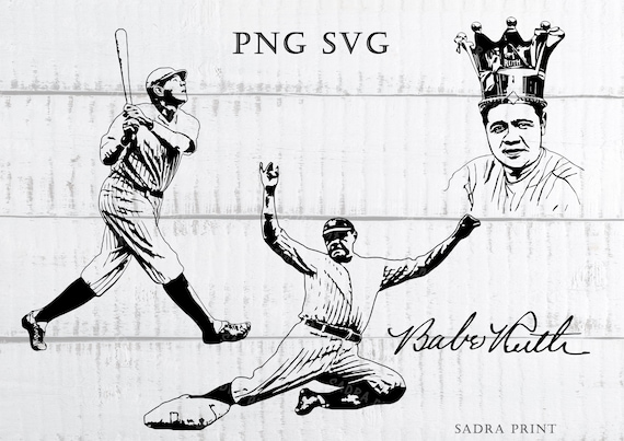 4 Different Files in SVG PNG JPG Files Babe Ruth Wall Art - Etsy