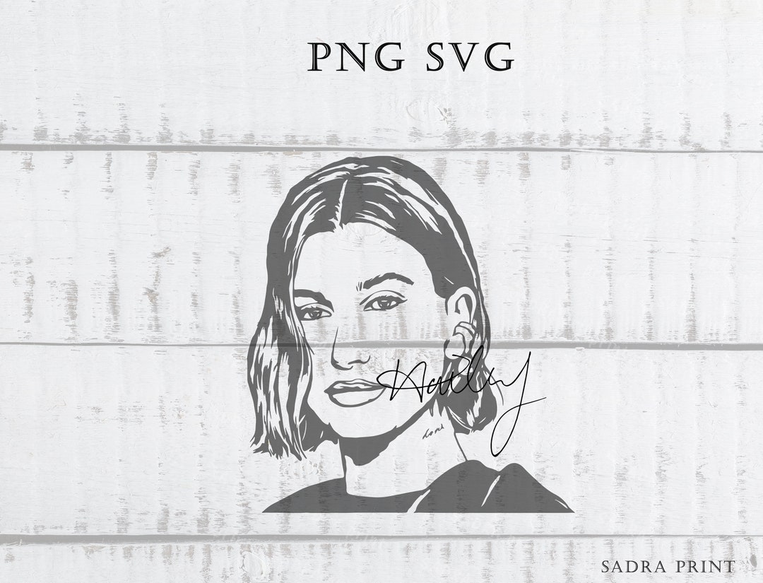 2 Different Files in SVG PNG JPG Files Hailey Baldwin Bieber Silhouette ...
