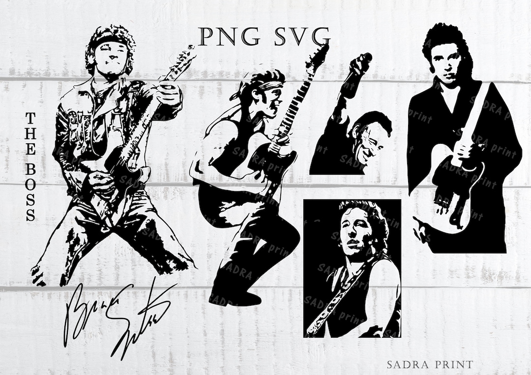 7 Different Files in SVG PNG JPG Files Bruce Springsteen Silhouette ...