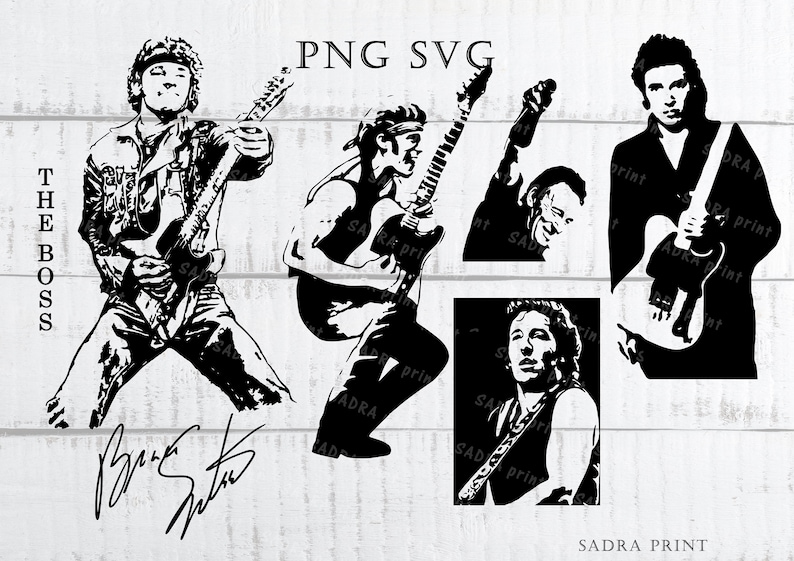 7 Different Files in SVG PNG JPG Files Bruce Springsteen | Etsy