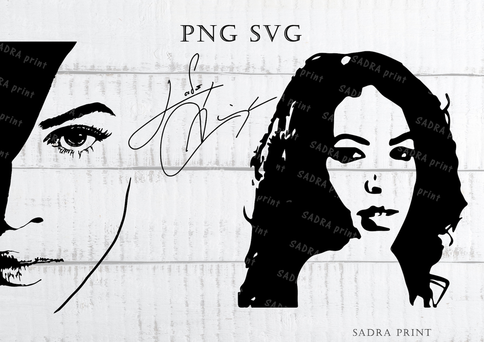 3 Different Files in SVG PNG JPG Files Aaliyah Silhouette Wall | Etsy