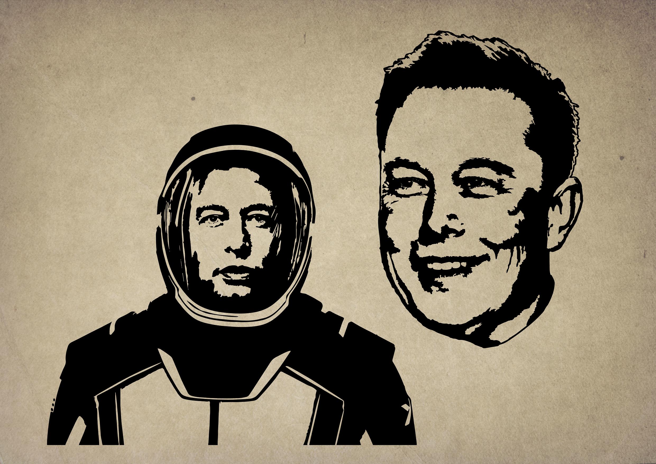 Elon Musk Silhouette, Vector Clipart, Spacex Fan Art (digital Download ...