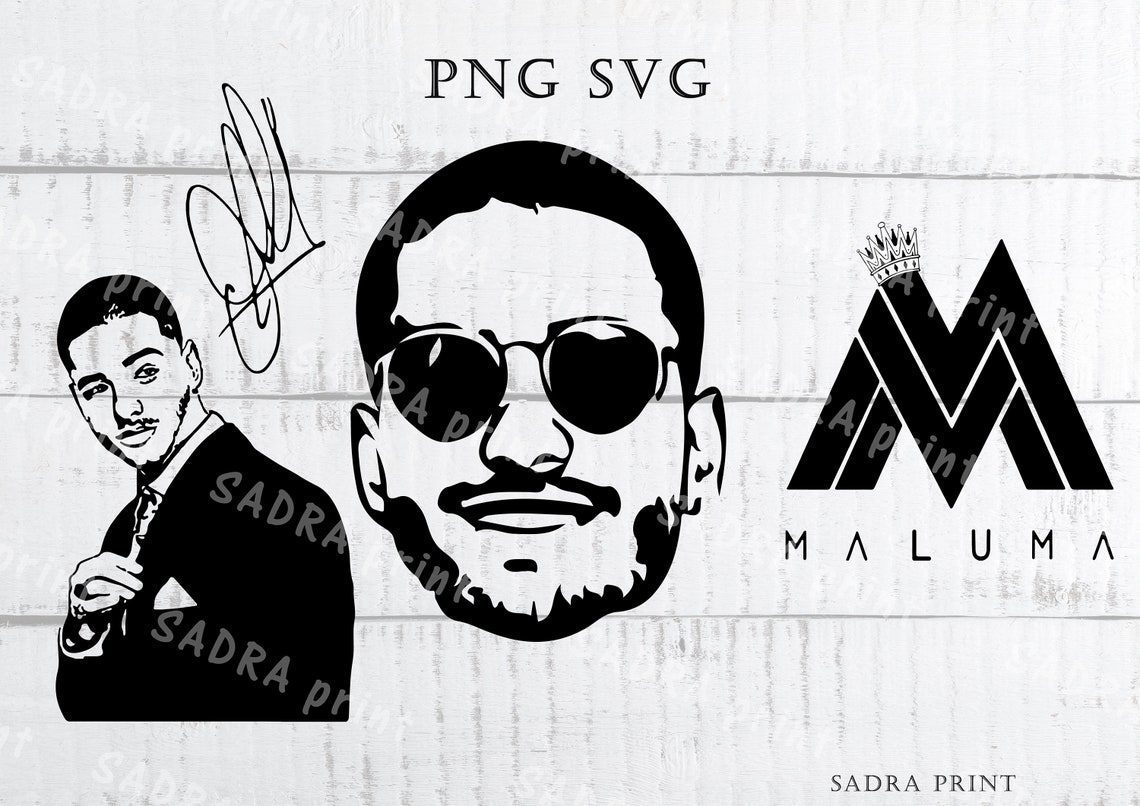 4 Different Files in SVG PNG JPG Files Maluma Silhouette Wall - Etsy
