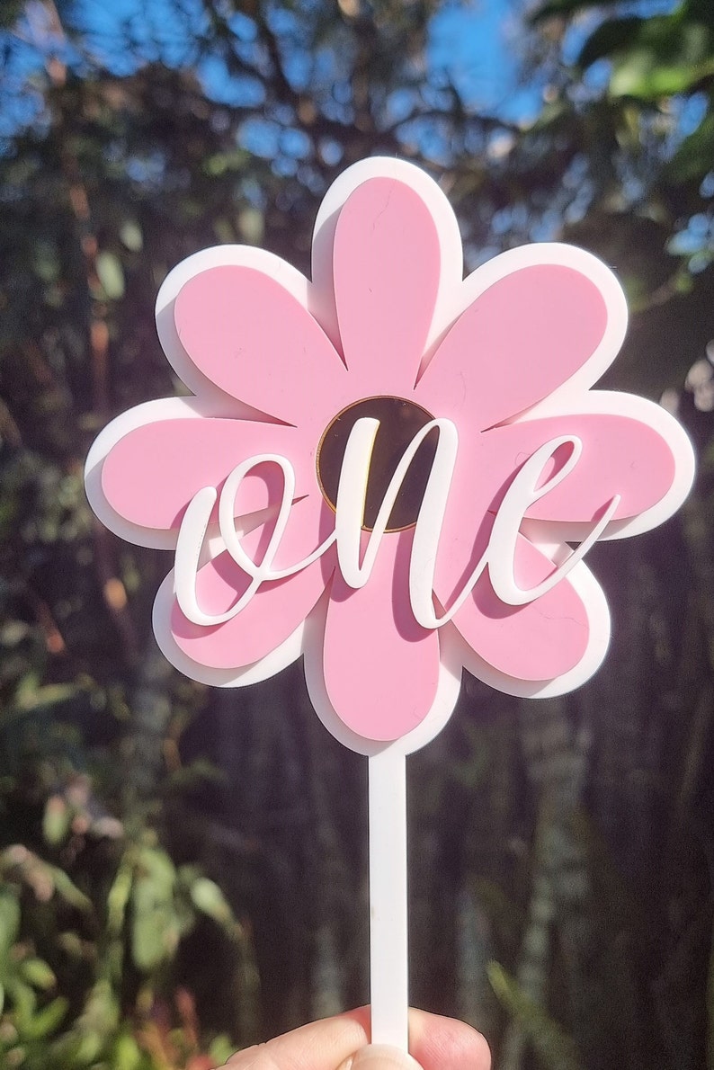 Daisy Cake Topper, Acrylic, Personalised, Custom - Etsy Australia